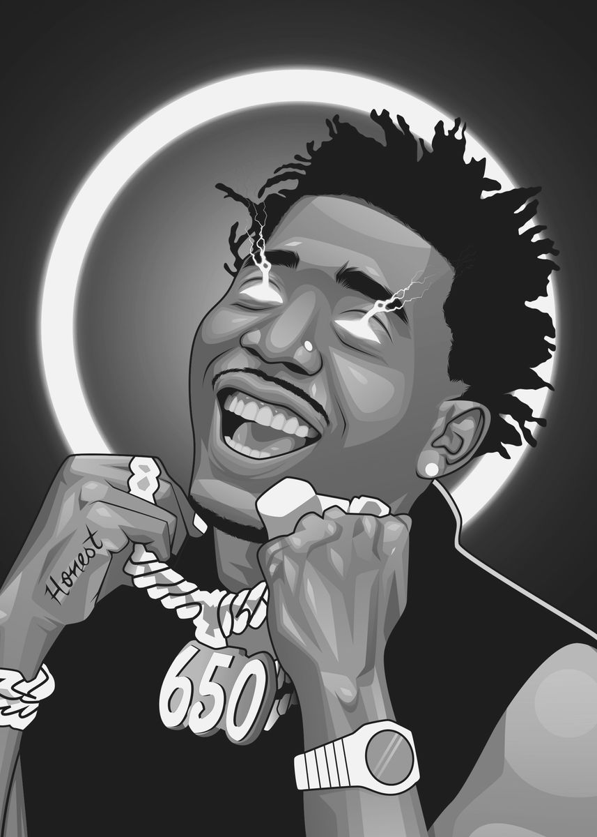 'YFN Lucci Bnw' Poster by Colorize Studio | Displate