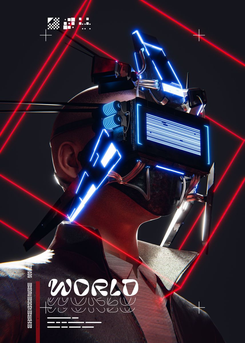 'Cyber Portrait' Poster, picture, metal print, paint by Theo Delamare ...