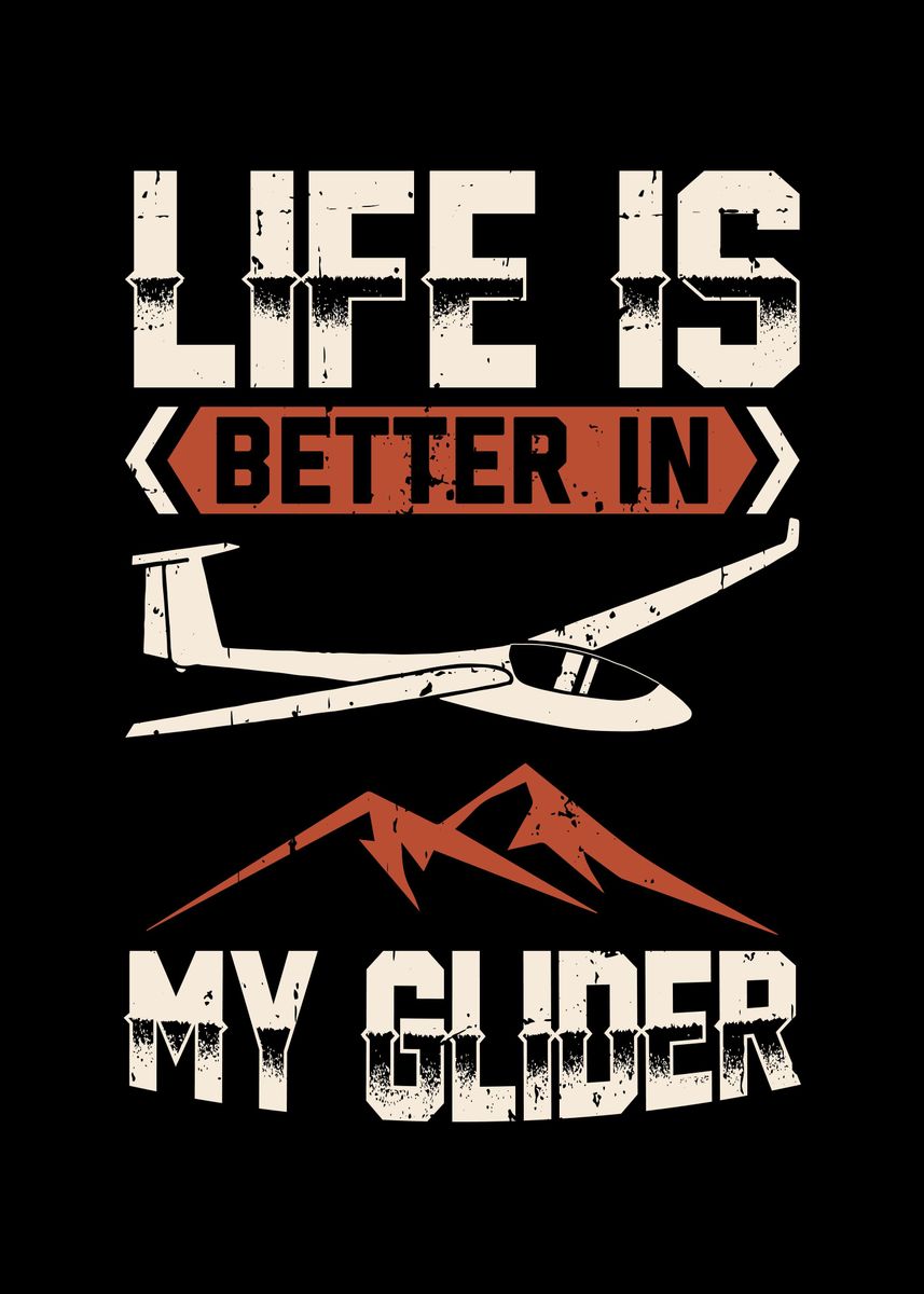 'Soaring Pilots Glider Gift' Poster by TW Design | Displate