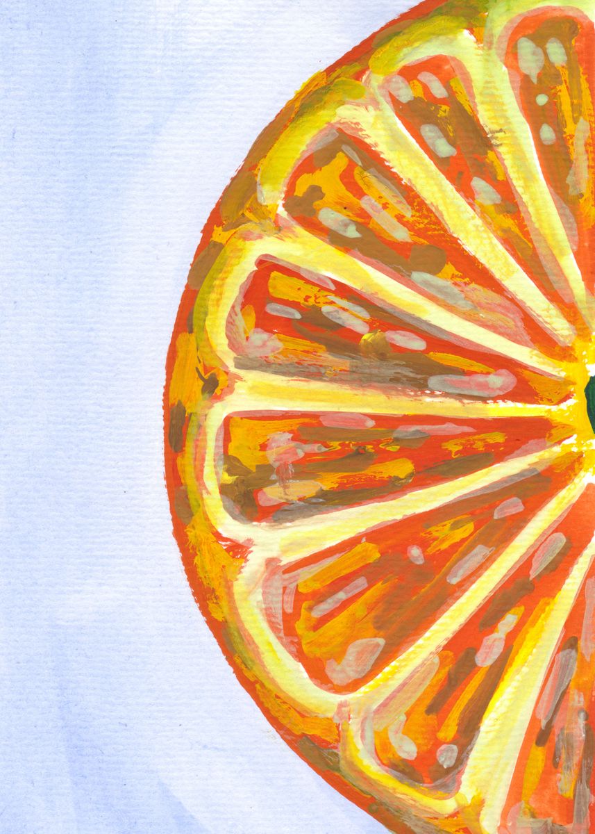 'Orange Fruit Slice' Poster, picture, metal print, paint by Sebastian ...