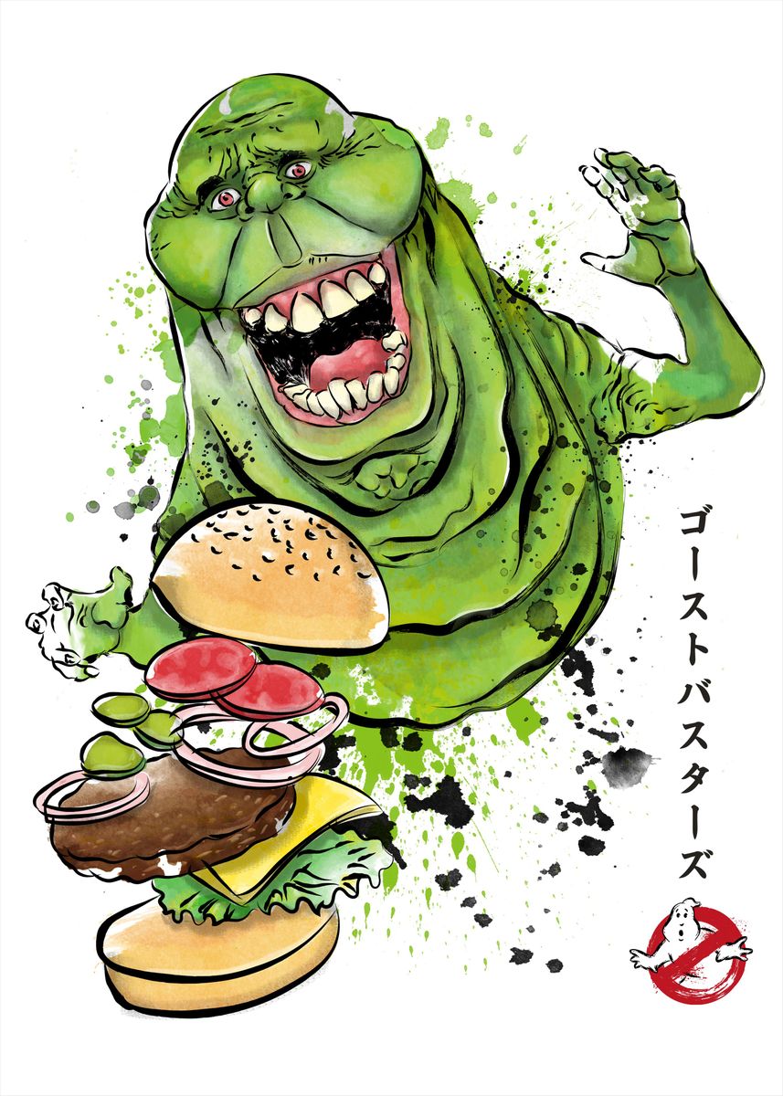 'Slimer sumie' Poster by Antonio Camarena | Displate