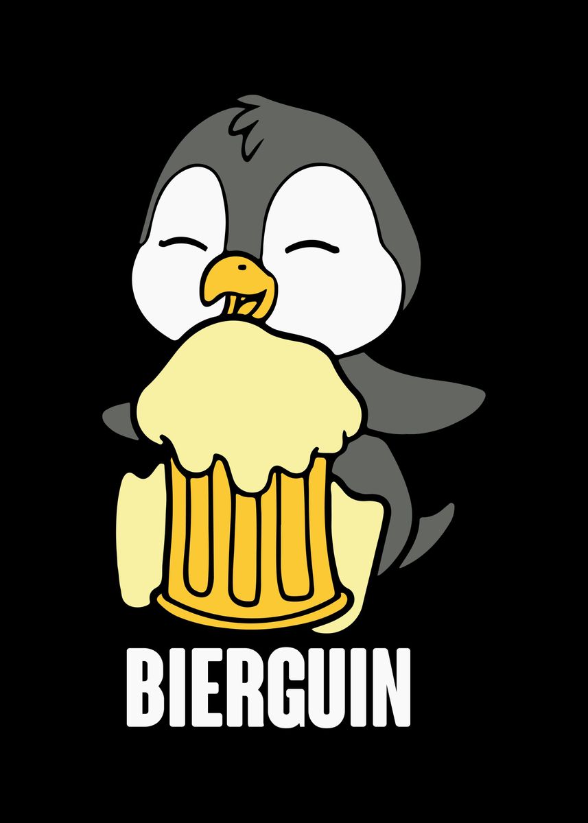 'German Beer Penguin' Poster, picture, metal print, paint by Sebastian ...