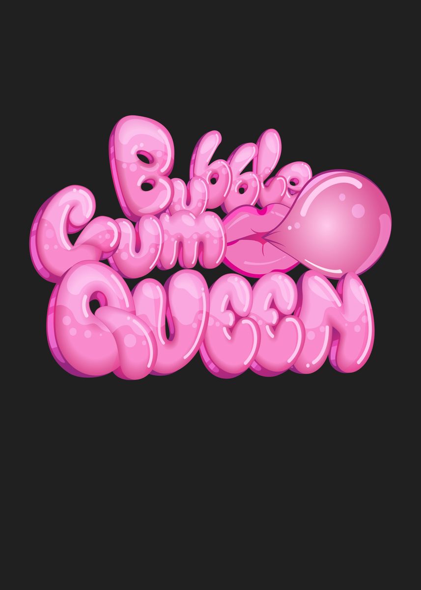 'Bubblegum Queen' Poster, picture, metal print, paint by Mooon | Displate