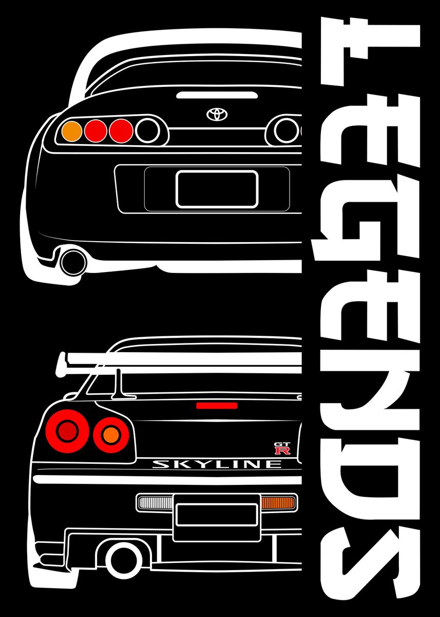 'JDM Legends' Poster, picture, metal print, paint by HSDESIGNSHOP ...