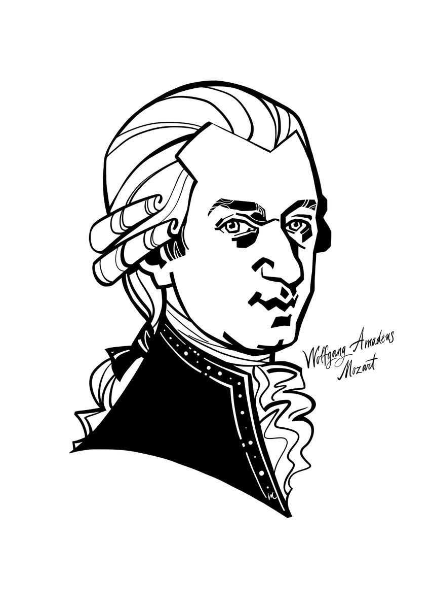 'Wolfgang Amadeus Mozart' Poster, picture, metal print, paint by Irina ...