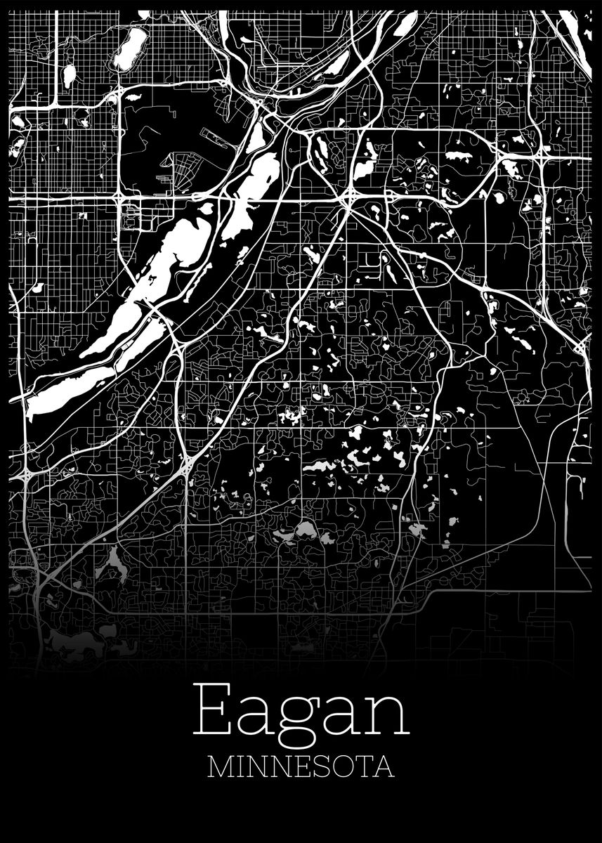 'Eagan Minnesota city map' Poster by RelDesign | Displate