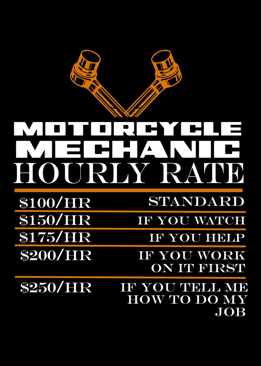 'Motorcycle Mechanic Biker' Poster, picture, metal print, paint by ...