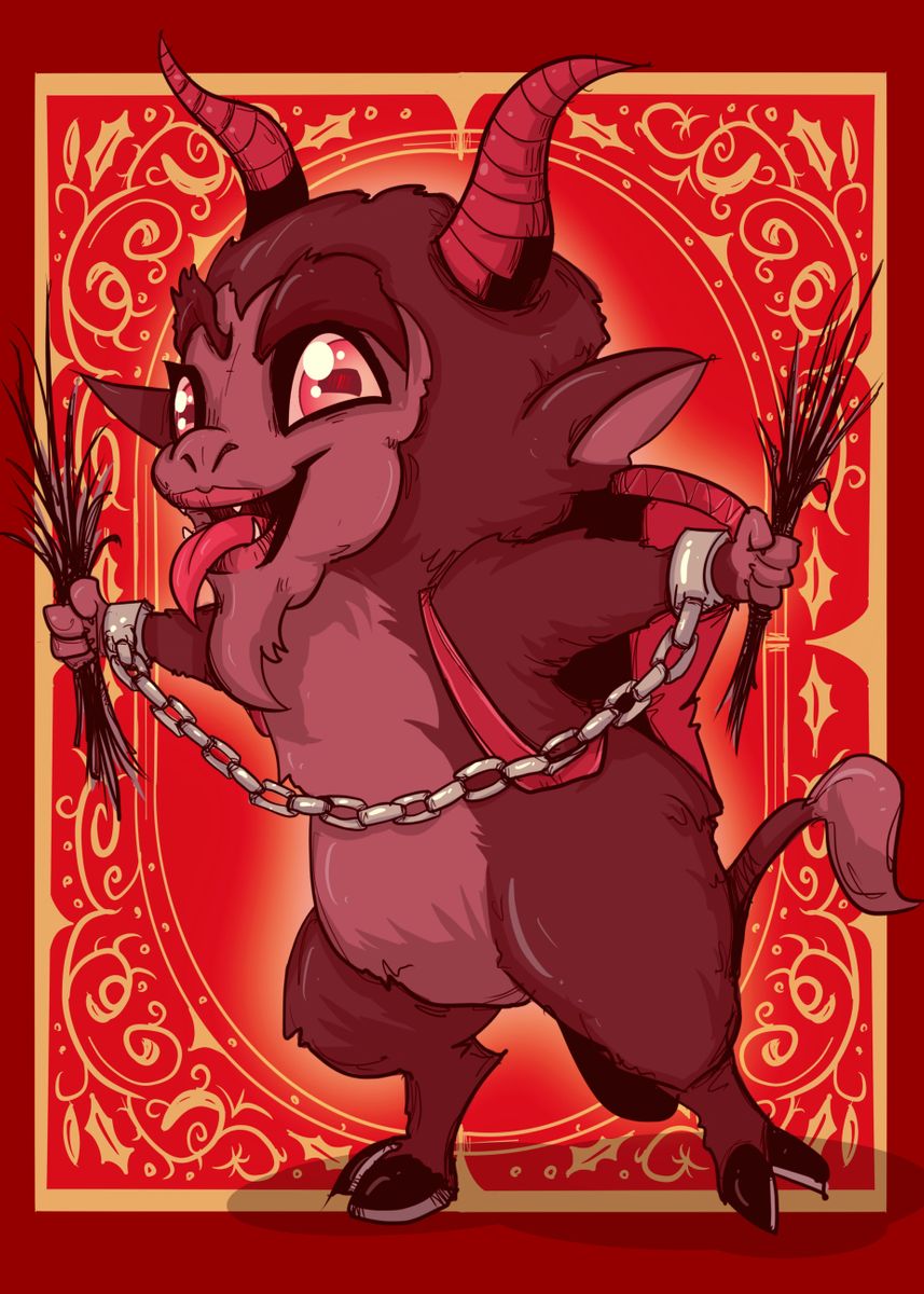 'Little Krampus' Poster, picture, metal print, paint by LVB Art | Displate