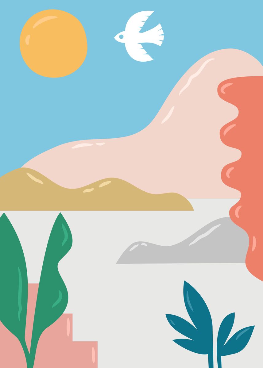 'abstract nature beach' Poster, picture, metal print, paint by Tio ...