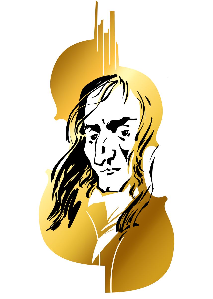'Paganini white background' Poster, picture, metal print, paint by ...