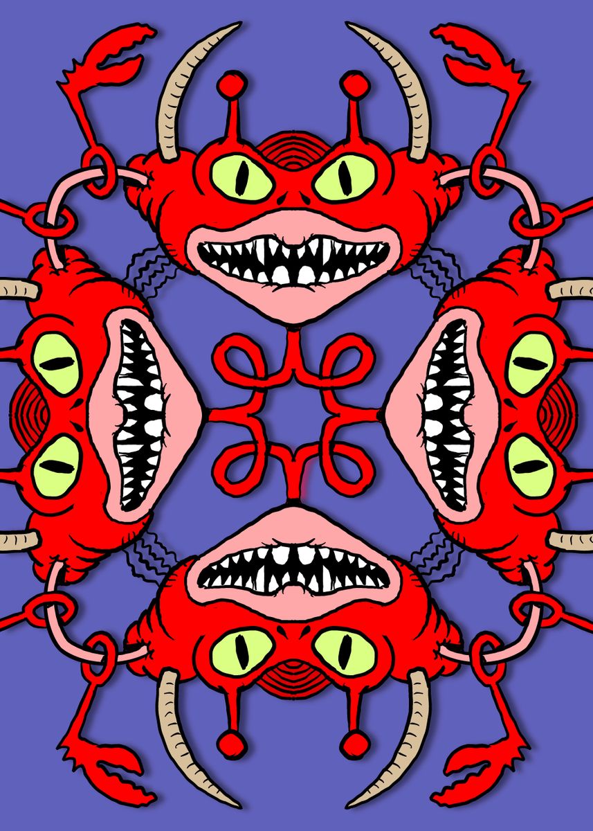 'alien monster cartoon ' Poster by Faruken Bayraktare | Displate