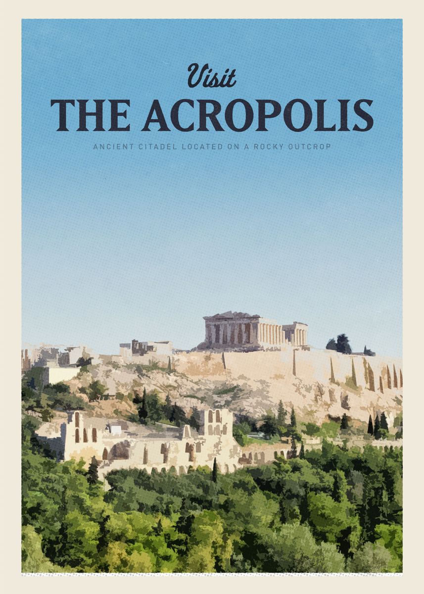 'Visit the Acropolis' Poster, picture, metal print, paint by Mercury ...
