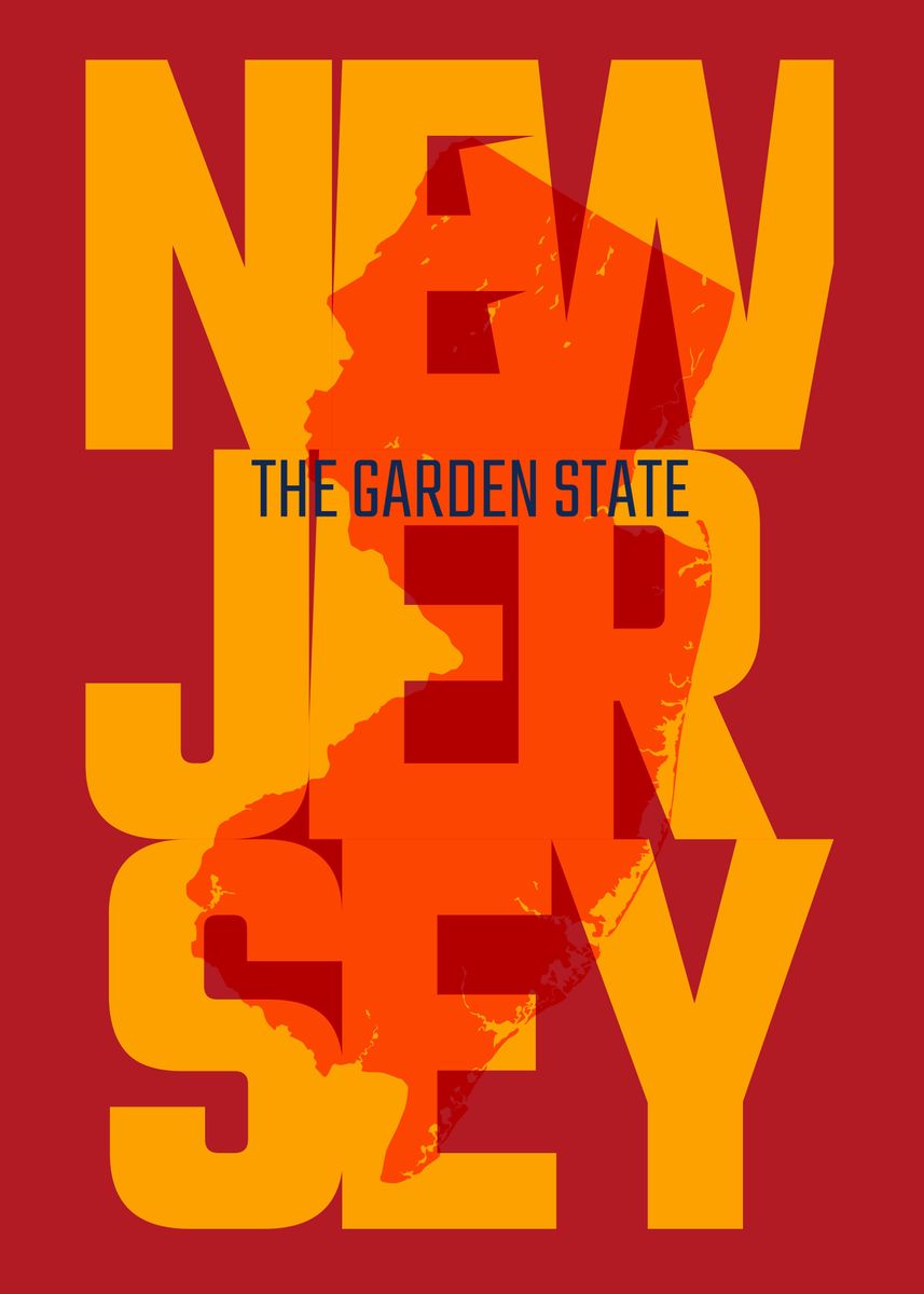'NEW JERSEY POSTER' Poster, picture, metal print, paint by Paulix Bed ...