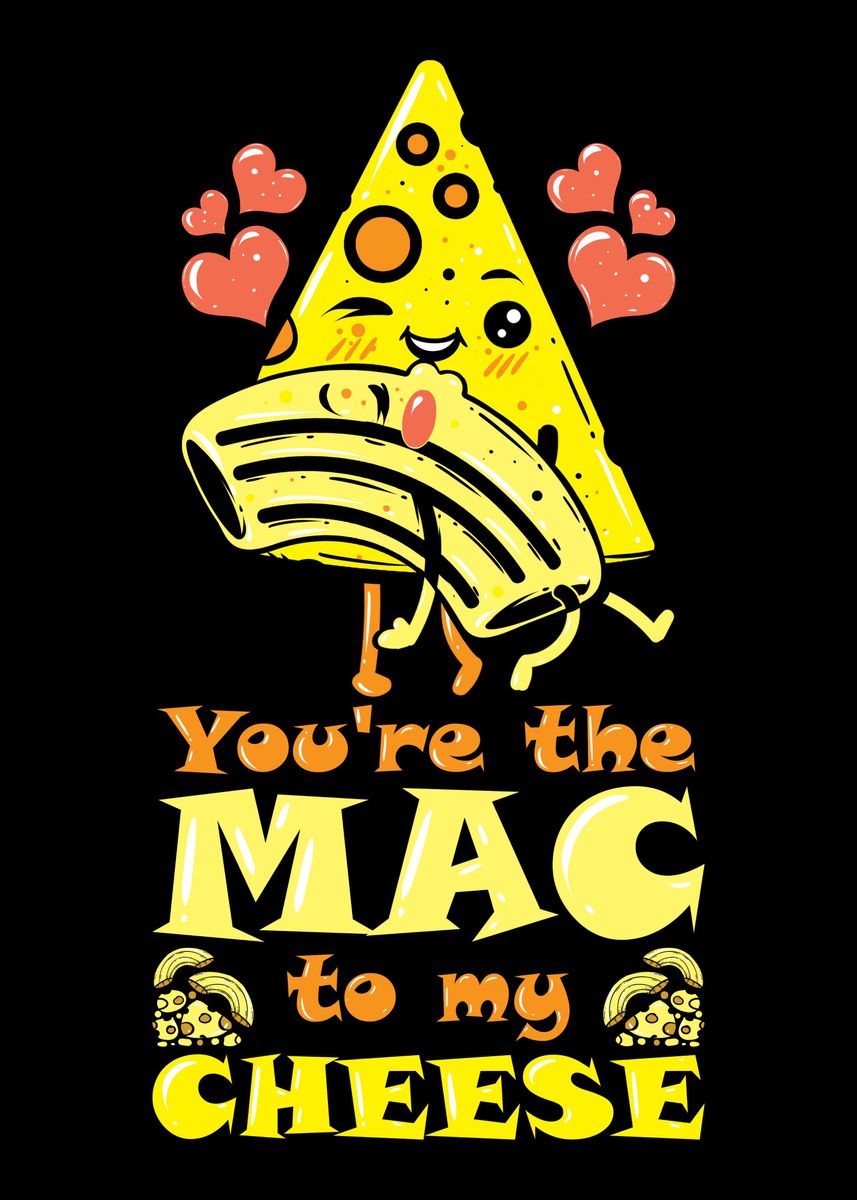 'Mac N Cheese Macaroni' Poster, picture, metal print, paint by ...