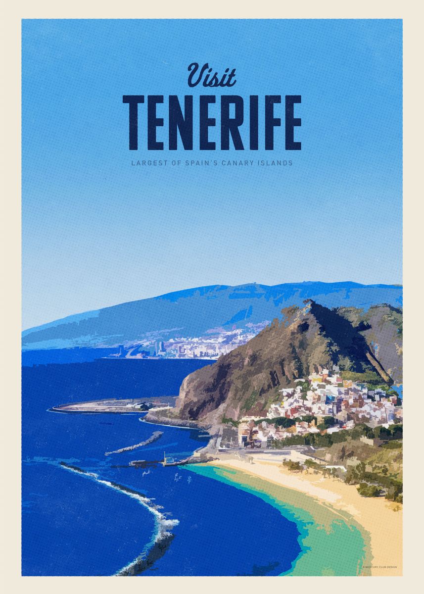 'Visit Tenerife' Poster, picture, metal print, paint by Mercury Club ...