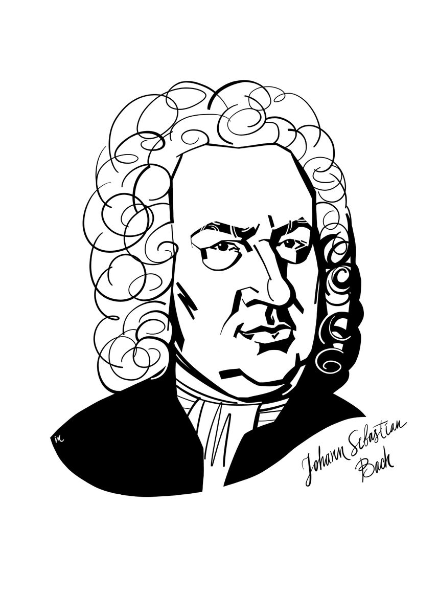 'Johann Sebastian Bach' Poster, picture, metal print, paint by Irina ...