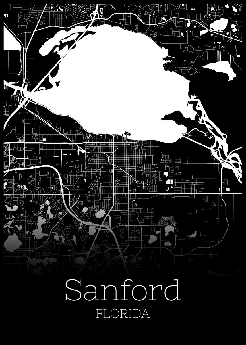 'Sanford Florida city map' Poster by RelDesign | Displate