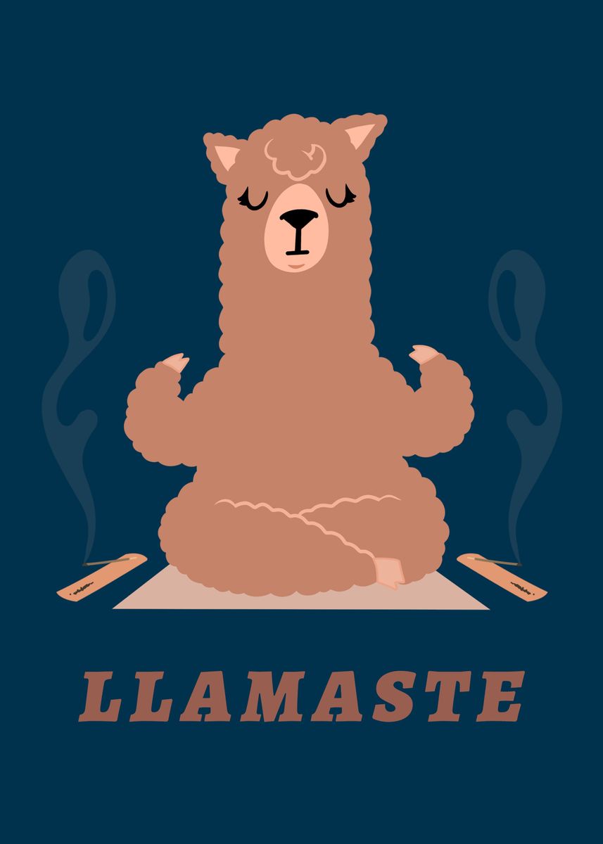 'Zen Llama' Poster by arkitekta | Displate