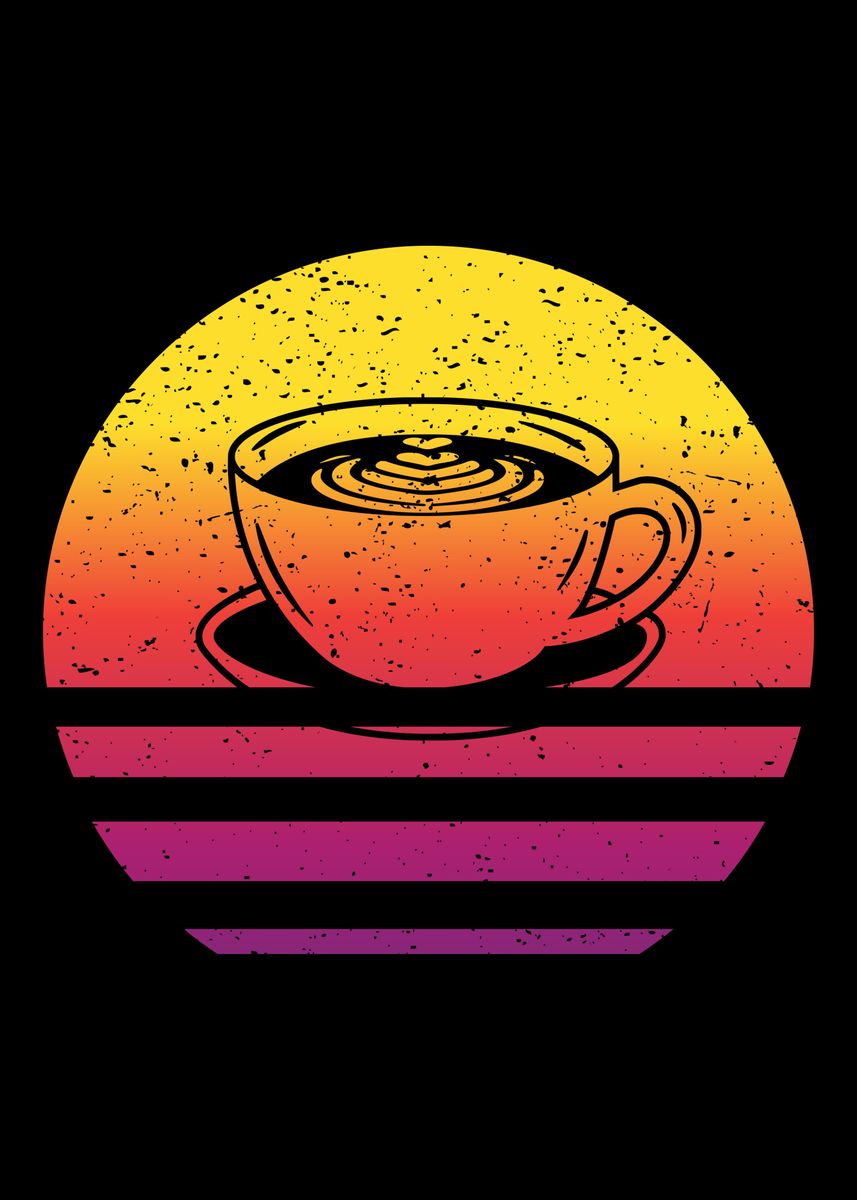 'Coffee Retro Vintage' Poster, picture, metal print, paint by ...