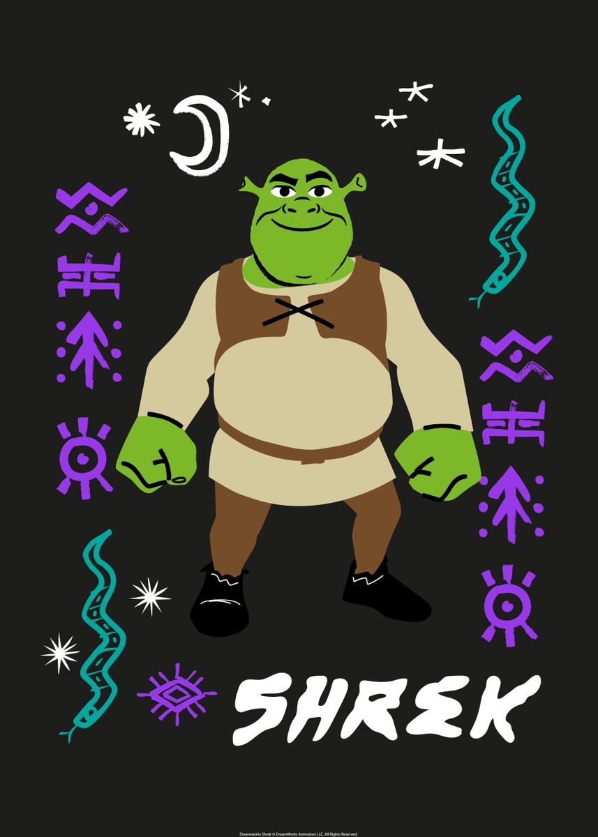 'Night Ogre' Poster, picture, metal print, paint by Shrek | Displate