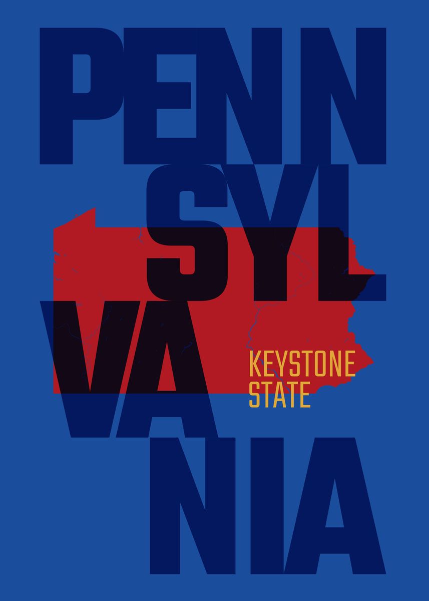 'PENNSYLVANIA POSTER' Poster by Paulix Bed | Displate