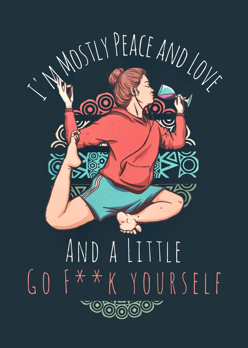 'Yoga girl quote ' Poster, picture, metal print, paint by Simon Darren ...