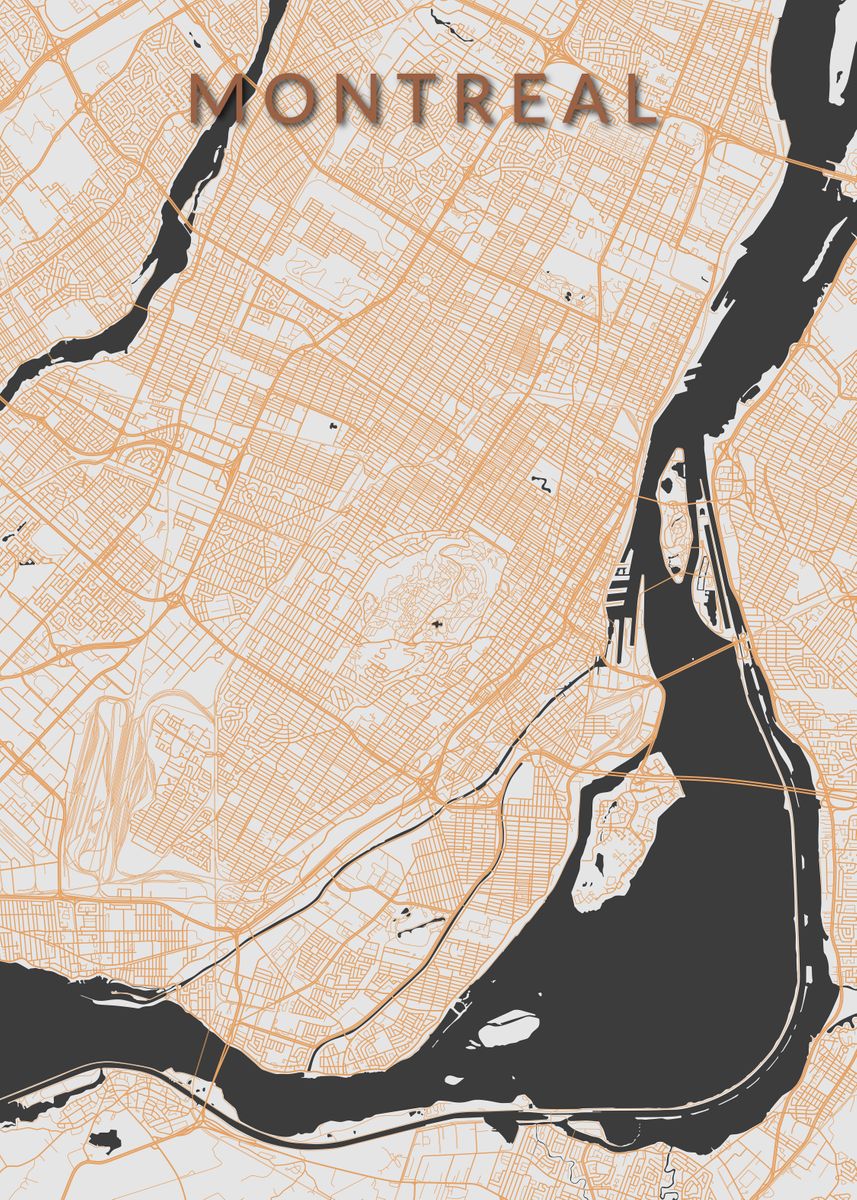 'Montreal Map' Poster by dkDesign | Displate