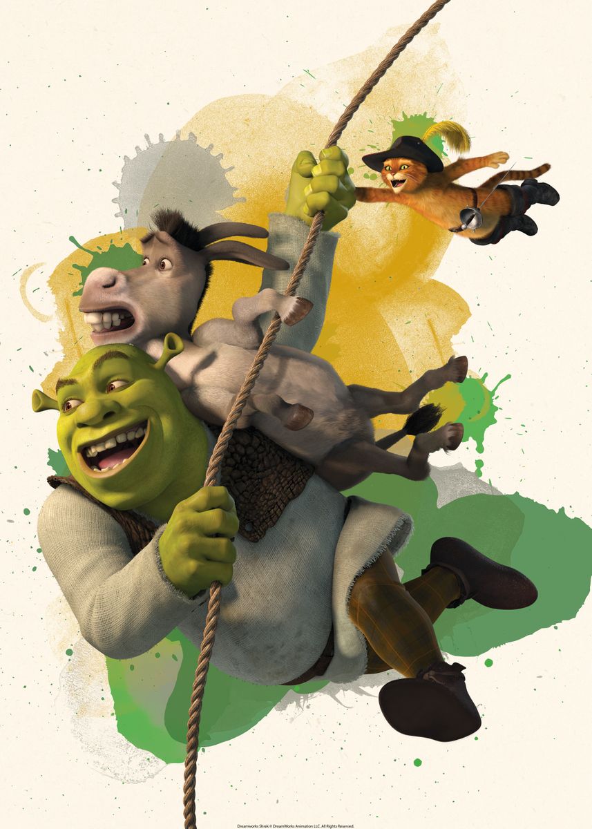 'Rope swinging' Poster, picture, metal print, paint by Shrek | Displate