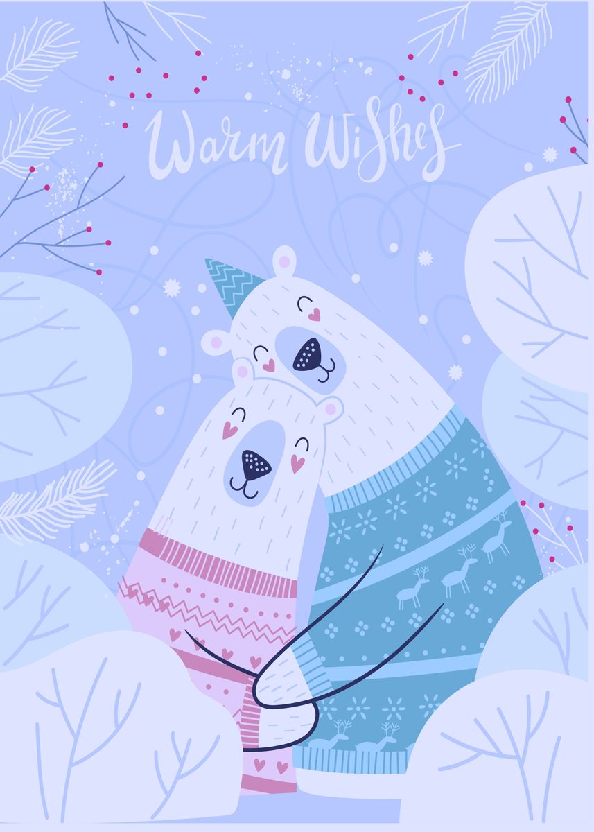 'Warm Wishes on Christmas' Poster by Frankie RT | Displate