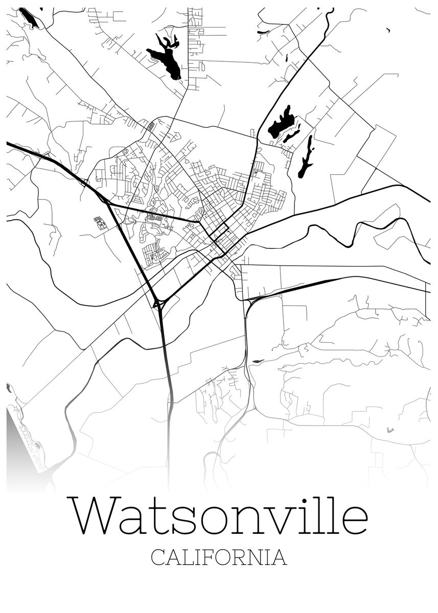 Watsonville California Map Watsonville California Vibrant Map