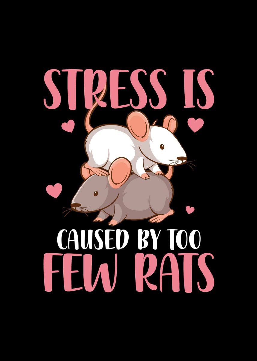 'Cute Rats Pet Rodents Gift' Poster, picture, metal print, paint by TW ...