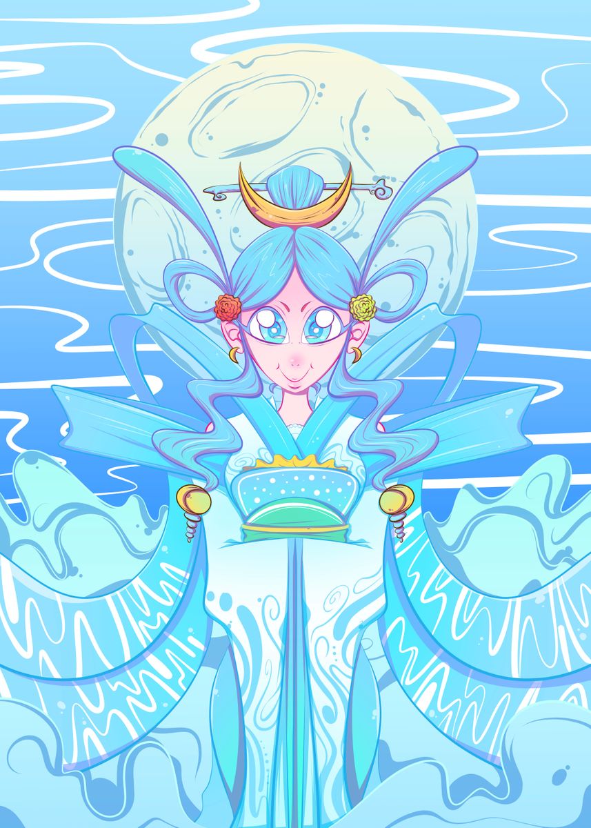 'Moon Princess' Poster, picture, metal print, paint by Tony Wilim ...