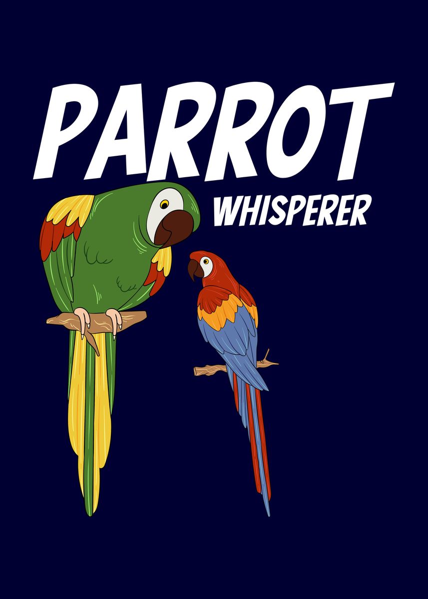 'Parrot Whisperer' Poster, picture, metal print, paint by MzumO | Displate