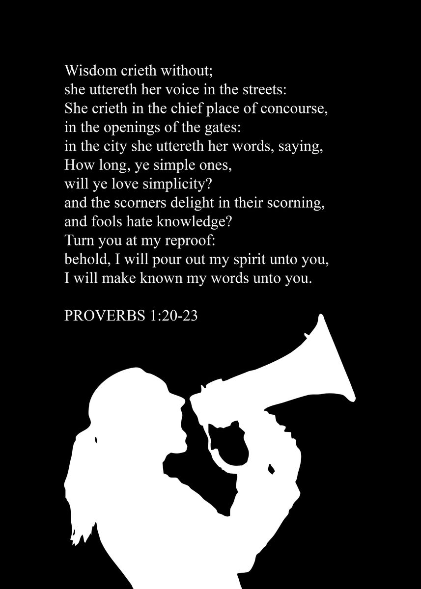 'Proverbs 1 20 23' Poster, picture, metal print, paint by ABConcepts ...