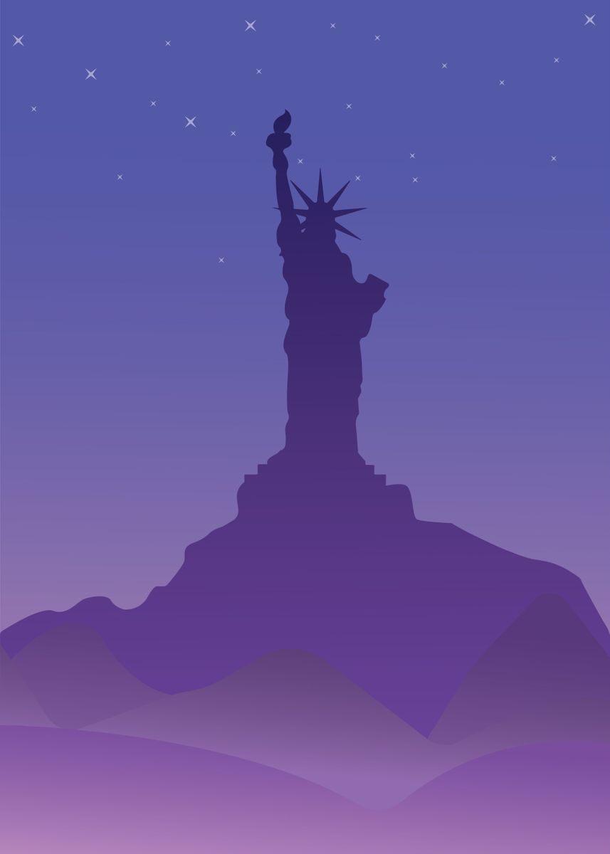 'Liberty landscape' Poster by VISO Productions | Displate