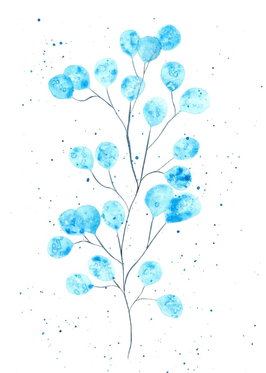 'The lonely blue plant' Poster, picture, metal print, paint by Cesar ...