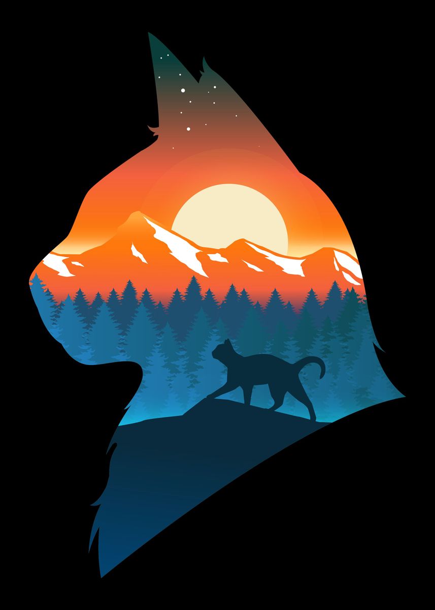 'Spirit Animal Cat' Poster, picture, metal print, paint by Violette ...