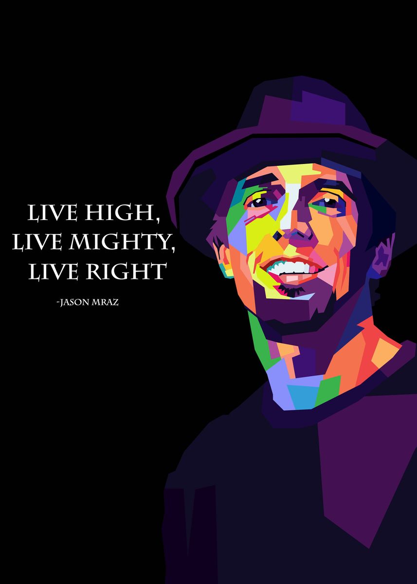'Jason Mraz' Poster, picture, metal print, paint by Azlan Xavier | Displate