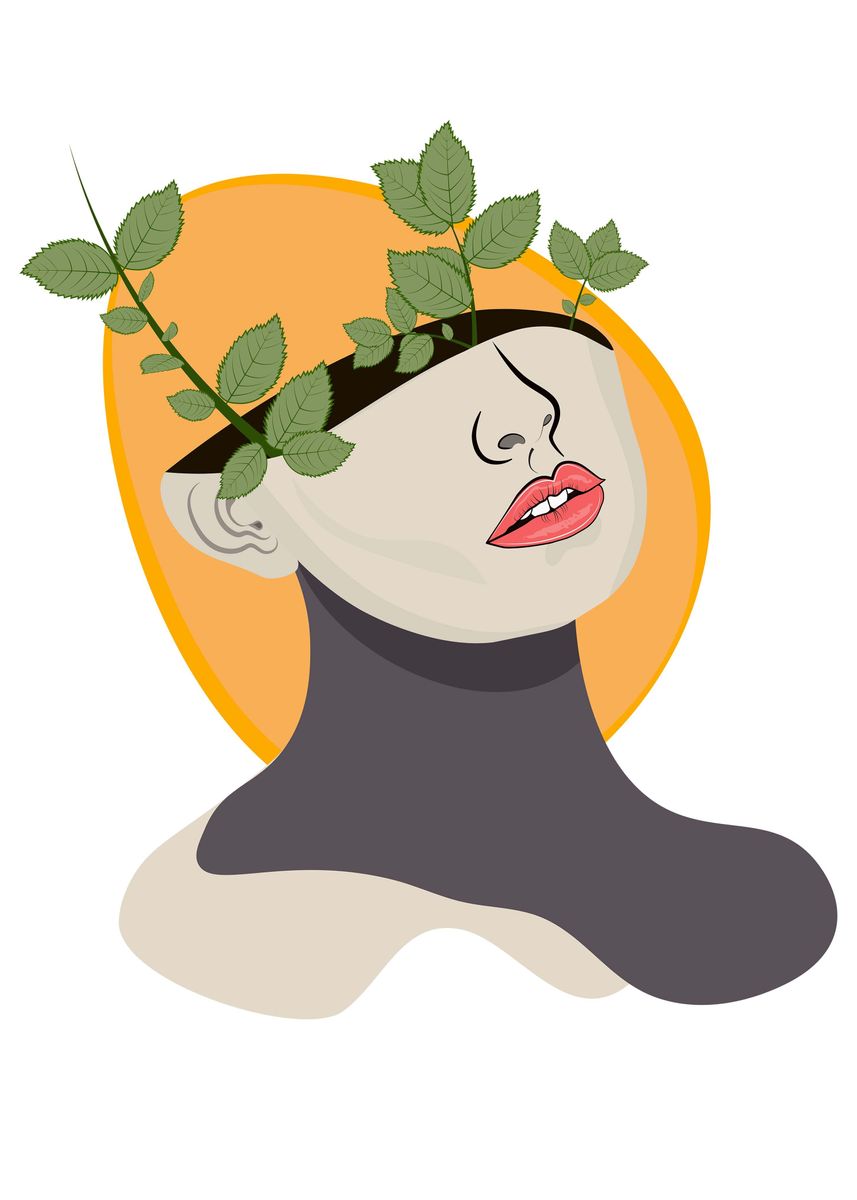 'female face modern art' Poster, picture, metal print, paint by KARTICK ...