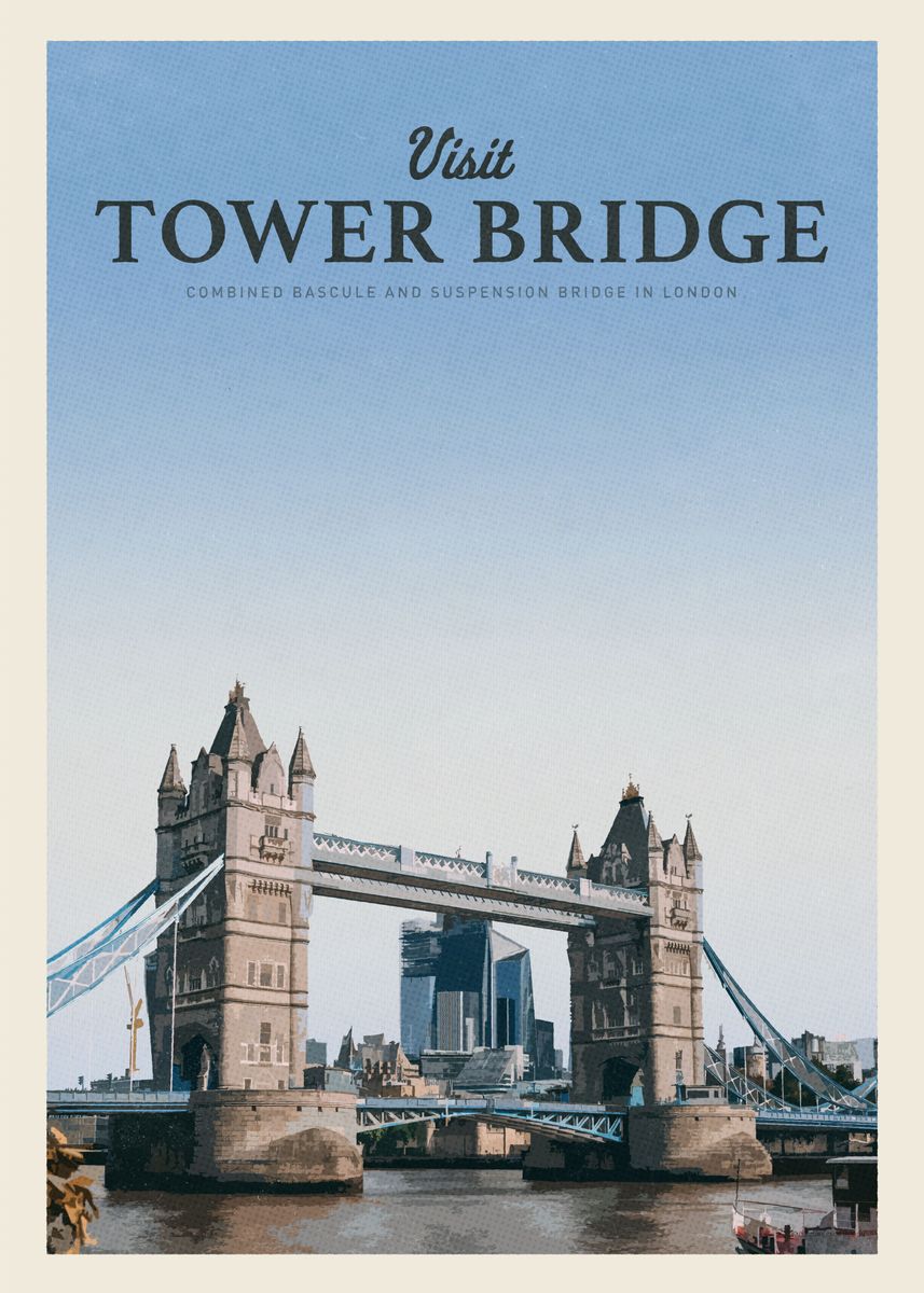 'Visit Tower bridge' Poster by Mercury Club | Displate