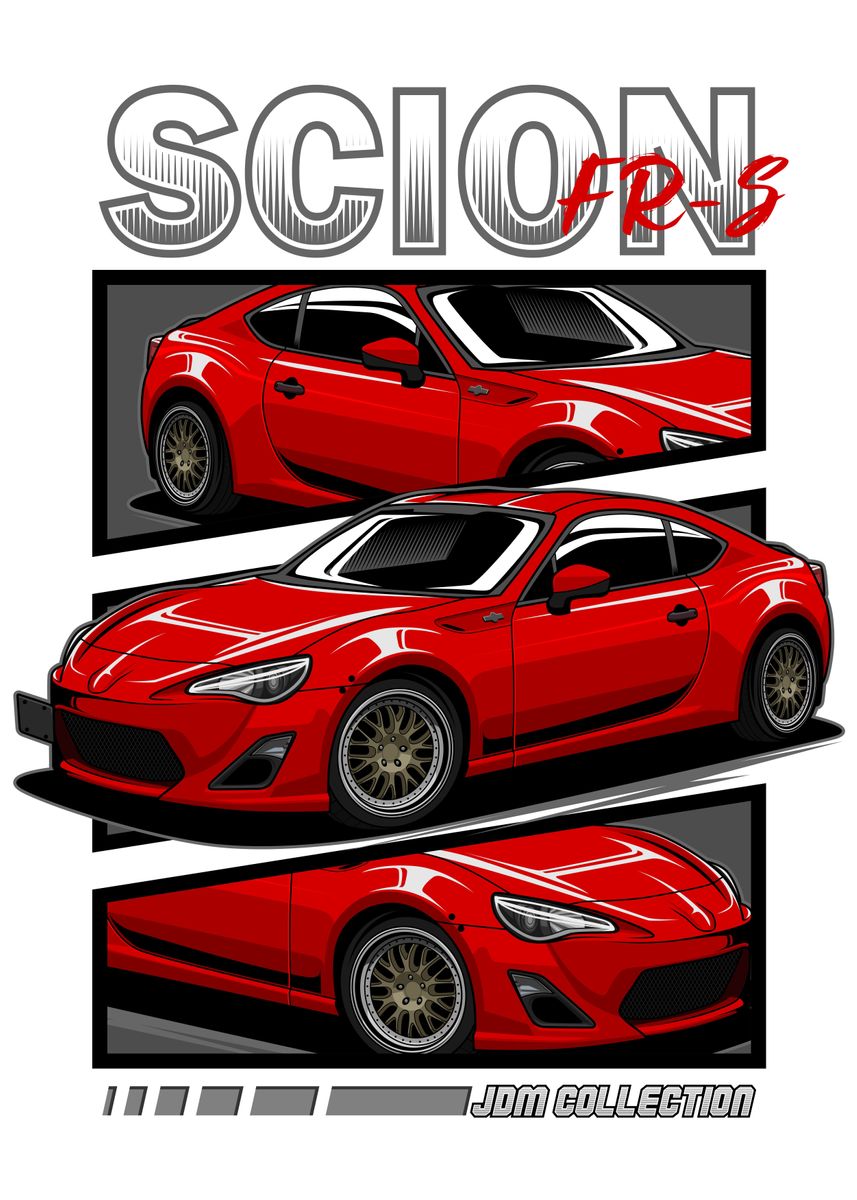 'scion frs jdm car style' Poster, picture, metal print, paint by ...