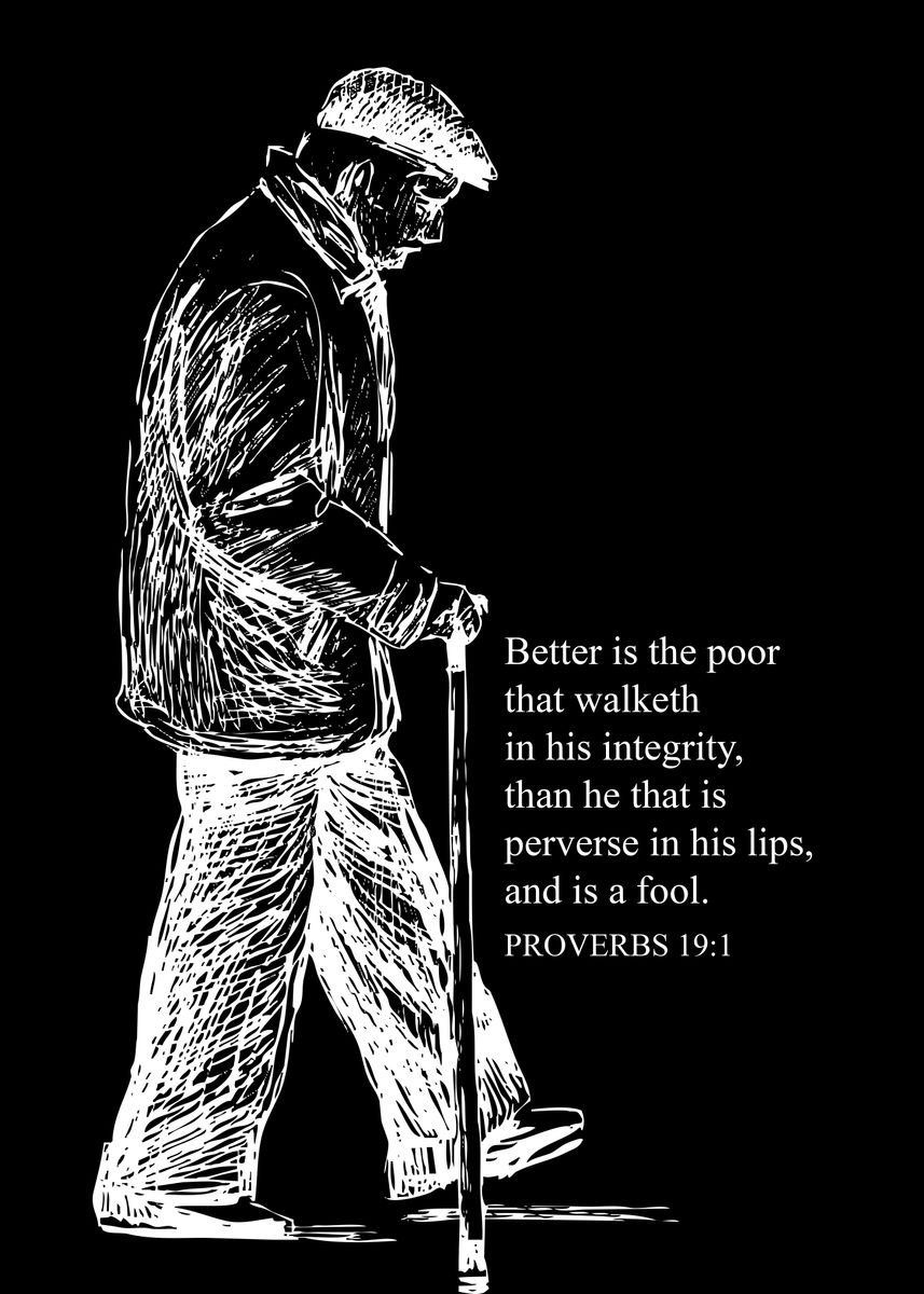 'Proverbs 19 1' Poster, picture, metal print, paint by ABConcepts ...