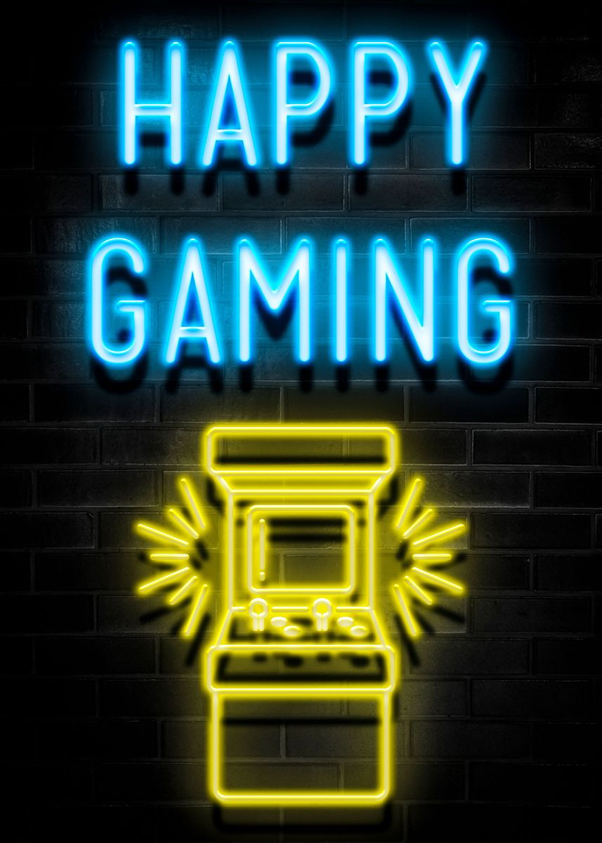 'Happy Gaming' Poster by Reflection Quotes | Displate