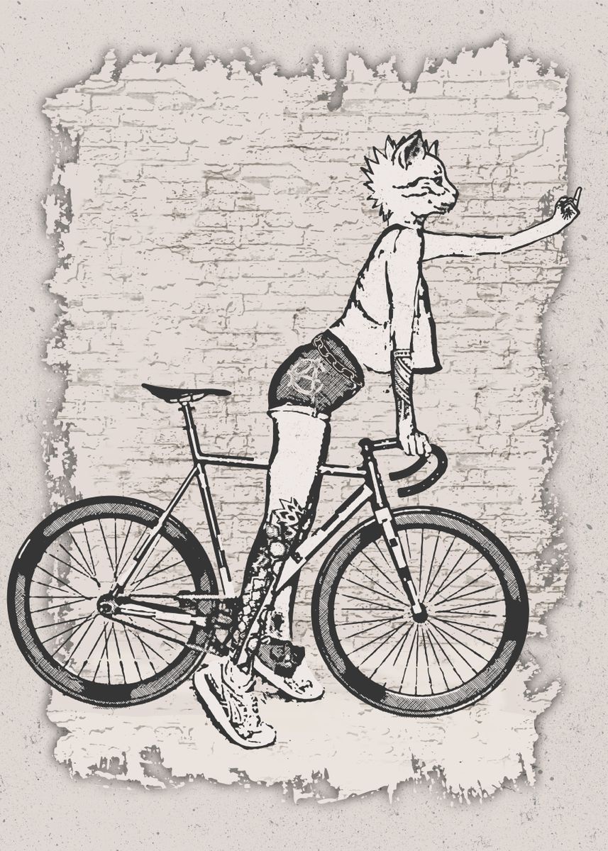 'Bike Punk' Poster, picture, metal print, paint by Ilya Danilov | Displate