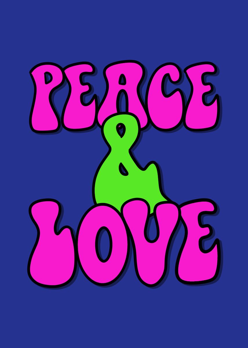 'Peace and Love' Poster, picture, metal print, paint by Nathascha Kehl ...