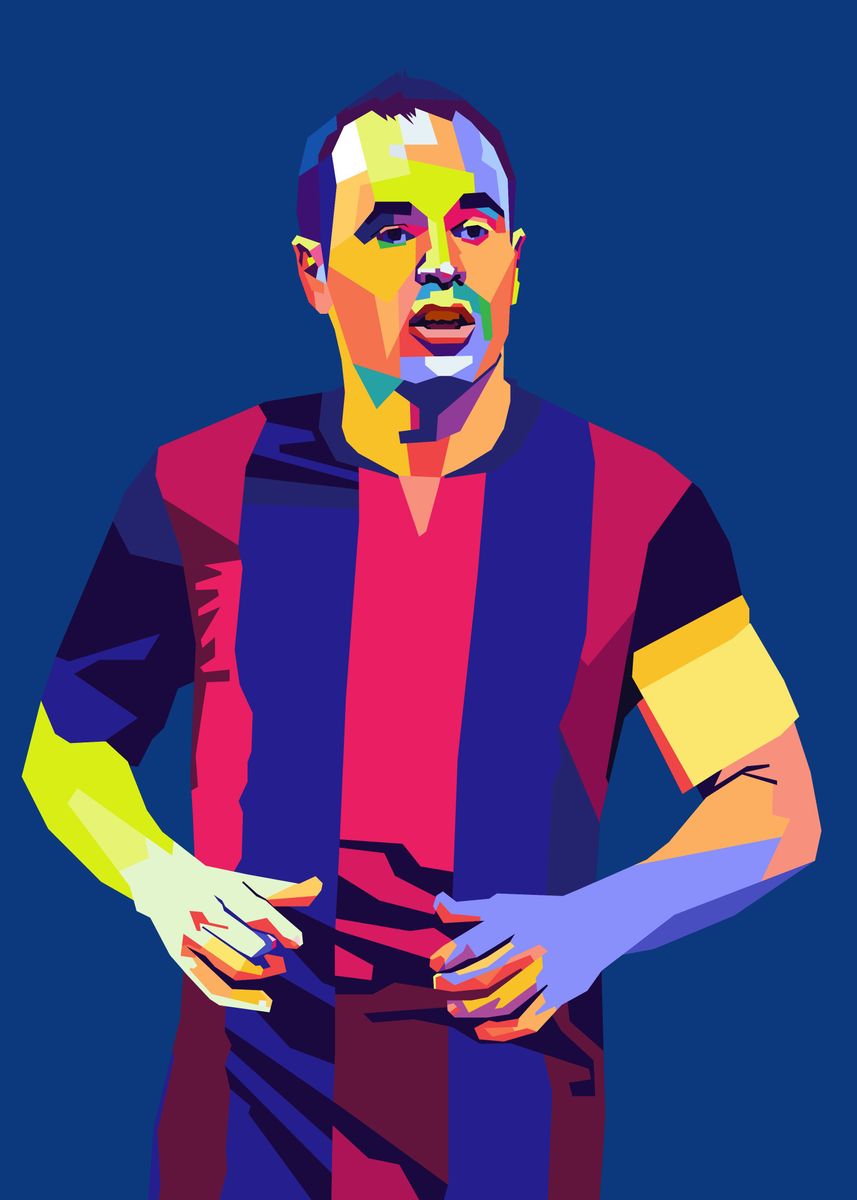 'andreas iniesta' Poster, picture, metal print, paint by Azlan Xavier ...