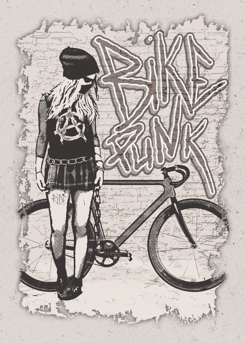 'Bike Punk' Poster, picture, metal print, paint by Ilya Danilov | Displate
