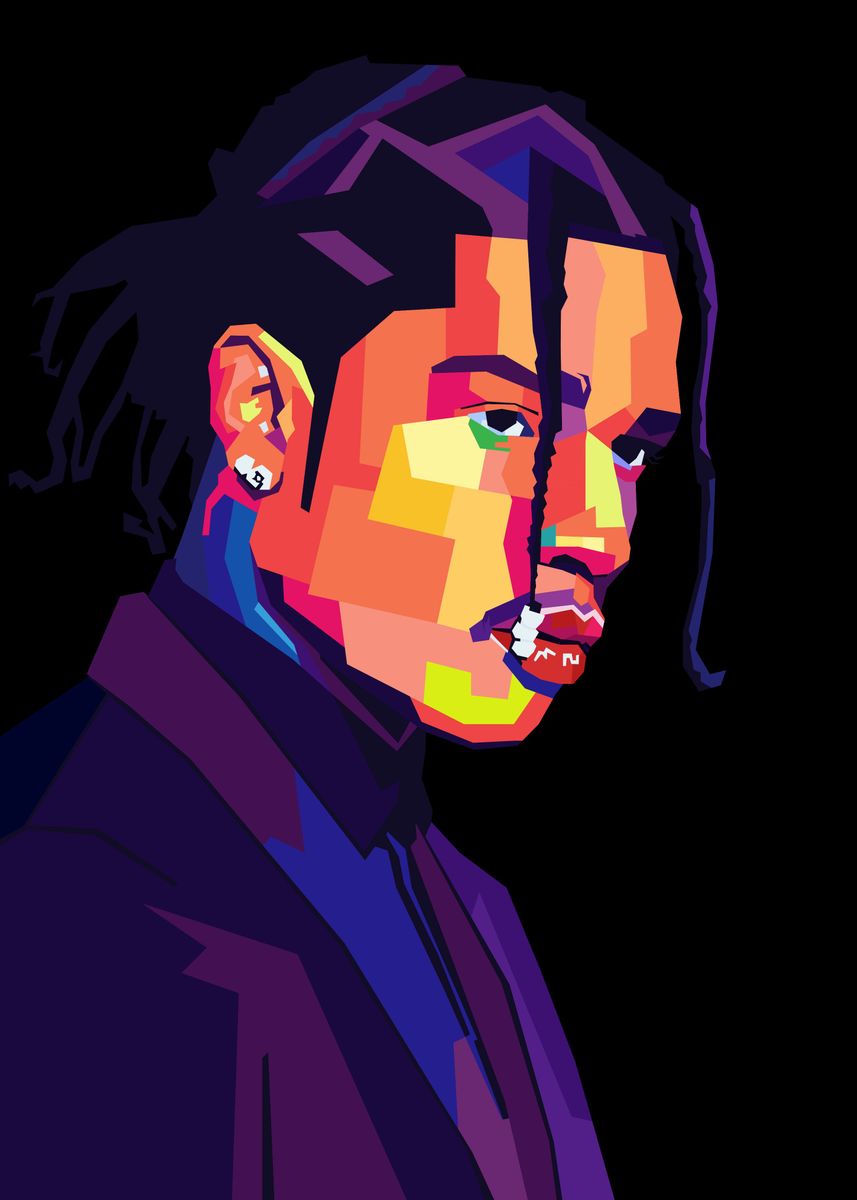 'Asap rocky' Poster, picture, metal print, paint by Azlan Xavier | Displate