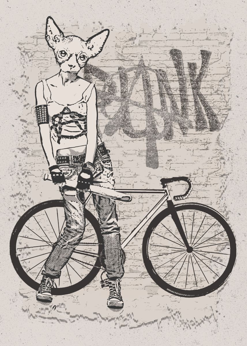 'Bike Punk' Poster, picture, metal print, paint by Ilya Danilov | Displate