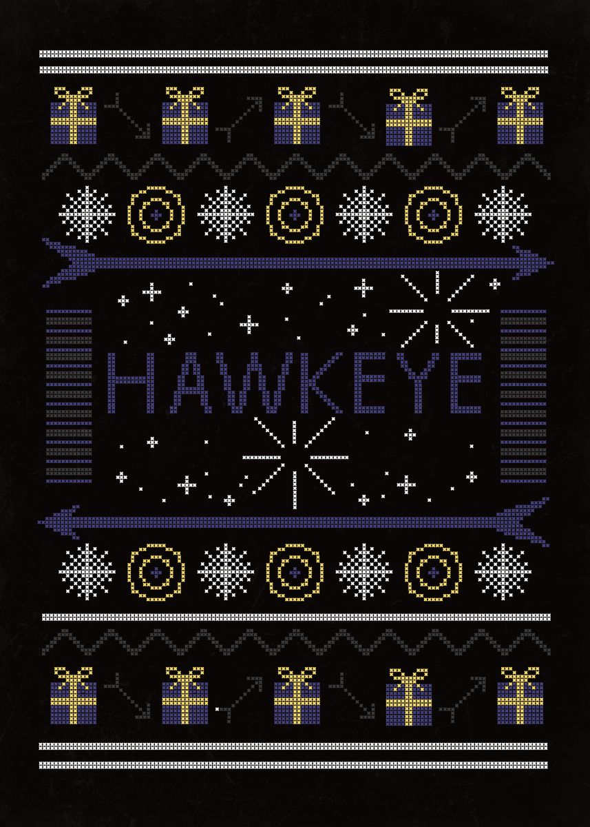 'Hawkeye pattern' Poster, picture, metal print, paint by Marvel | Displate